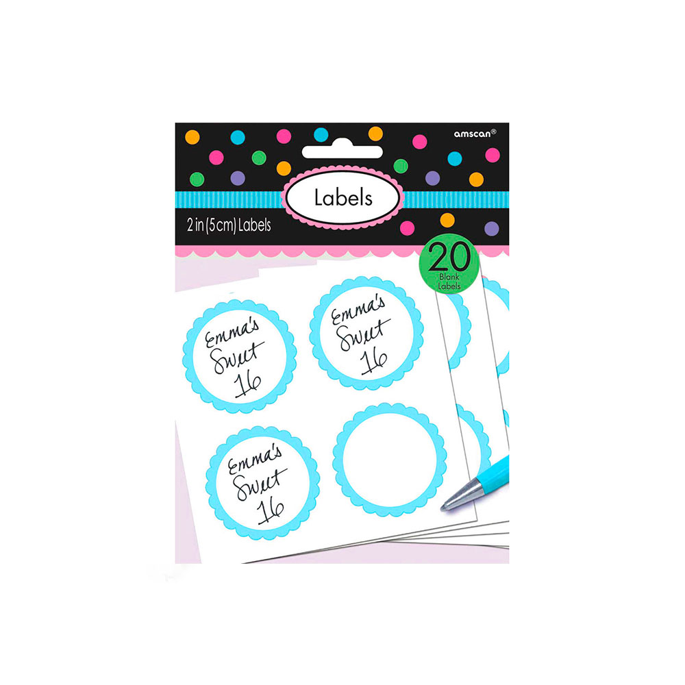 Food Labels - Caribbean Blue - toparty